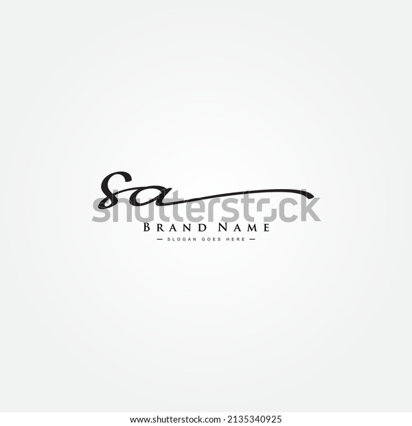 Initial Letter Sa Logo Handwritten Signature Stock Vector (Royalty Free ...
