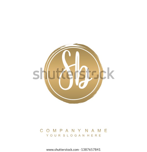 Initial Letter Sb Beautiful Handwriting Logo Stock Vector (Royalty Free ...