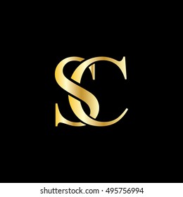 Initial Letter Sc Logo Design Silver Stock Vector (Royalty Free) 495756982