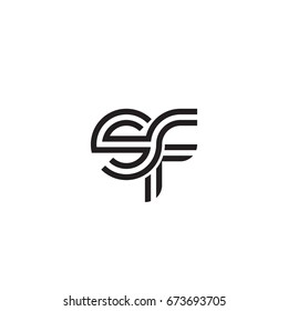Initial Lowercase Letter Sf Linked Outline Stock Vector (Royalty Free ...
