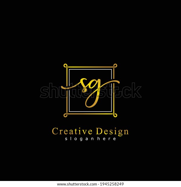 Initial Letter Sg Calligraphy Handwritten Logo Stock Vector (Royalty ...