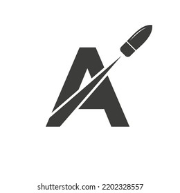 Initial Letter Shot Bullet Logo Vector Stock Vector (Royalty Free ...