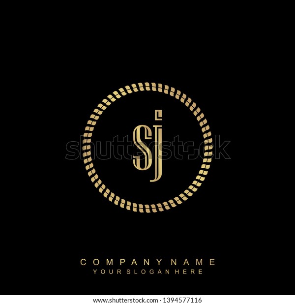 Initial Letter Sj Beautiful Handwriting Logo Stock Vector (Royalty Free ...