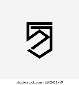 Initial Letter Sj Monogram Logo Template Stock Vector (Royalty Free ...