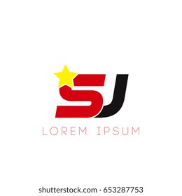 Initial Letter Sj Yellow Star Logo Stock Vector (Royalty Free ...