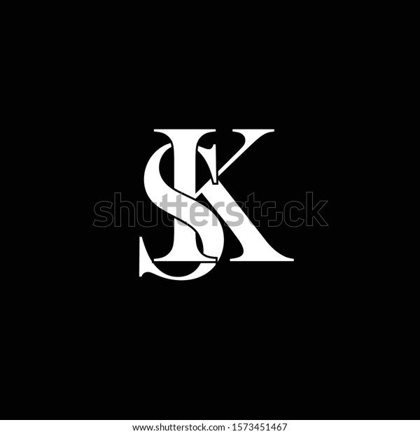 Initial Letter Sk S K Uppercase Stock Vector (Royalty Free) 1573451467