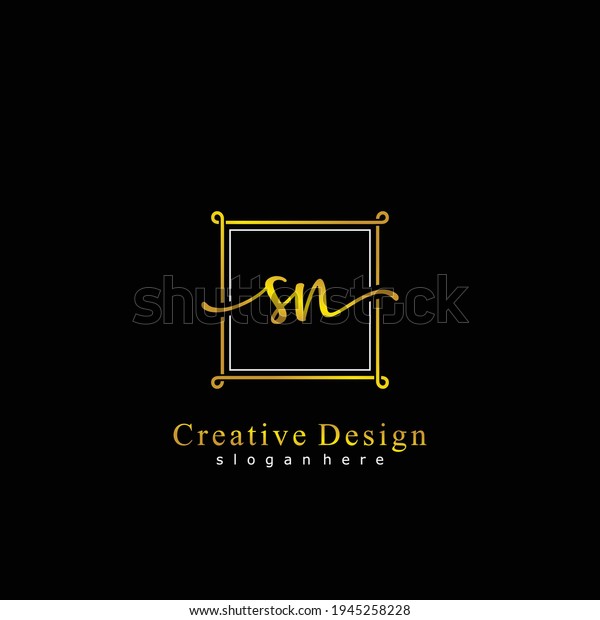 Initial Letter Sn Calligraphy Handwritten Logo Stock Vector (Royalty ...
