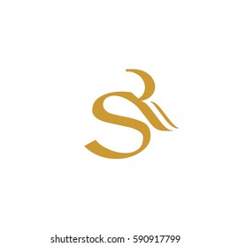 Initial Letter Sr Brown Color Logo Stock Vector (Royalty Free) 590920580