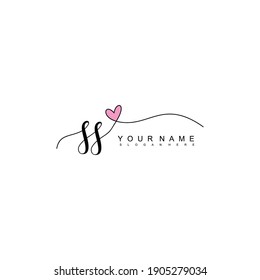 Initial Letter Ss Calligraphy Handwritten Logo Stock Vector (Royalty ...