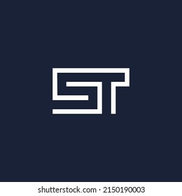 Initial Letter St Line Logo Stock Vector (Royalty Free) 2150190003 ...