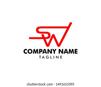 Initial Letter Sw Logo Template Design Stock Vector (Royalty Free ...