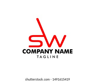 Initial Letter Sw Logo Template Design Stock Vector (Royalty Free ...