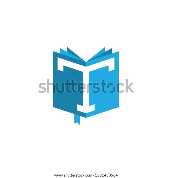 Initial Letter T Book Logo Vector Stock Vector (Royalty Free ...