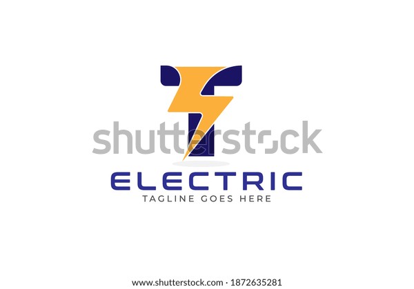 Initial Letter T Electric Logo Letter Stock Vector (Royalty Free ...