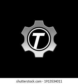 Initial Letter T Gear Logo Design Stock Vector (Royalty Free ...