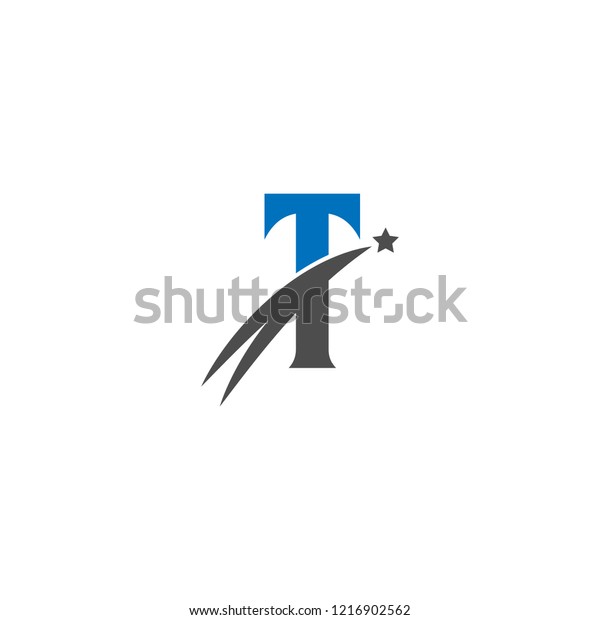 Initial Letter T Star Logo Design Stock Vector (Royalty Free ...