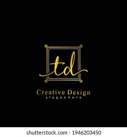 Initial Letter Td Calligraphy Handwritten Logo Stock Vector (Royalty ...