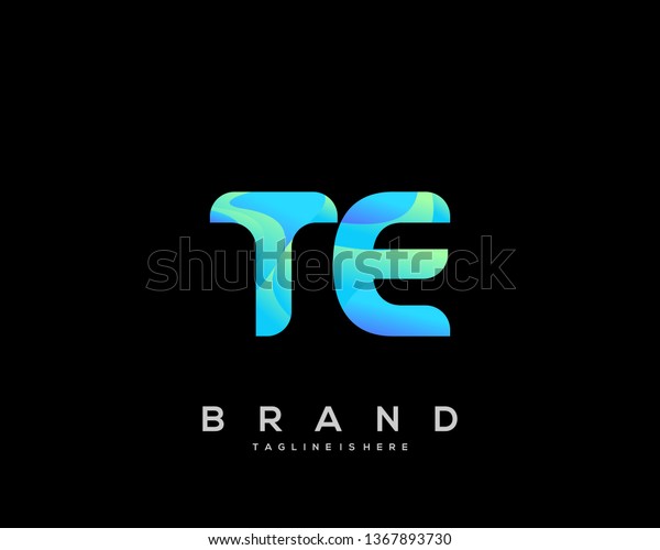 Initial Letter Te Logo Colorful Background Stock Vector (Royalty Free ...