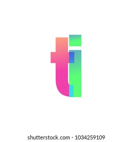 Initial Letter Ti Lowercase Logo Green Stock Vector (Royalty Free ...