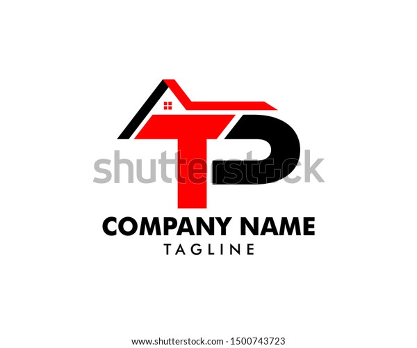 Initial Letter Tp House Logo Template Stock Vector (Royalty Free ...