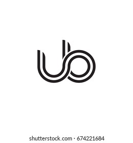 Initial Letter Ub Linked Outline Rounded Stock Vector (Royalty Free ...