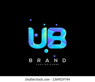 Initial Letter Ub Logo Colorful Background Stock Vector (Royalty Free ...