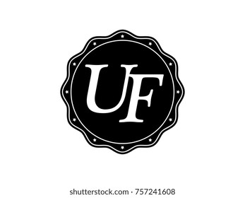 Initial Letter Uf Monogram Logo Black Stock Vector (Royalty Free ...