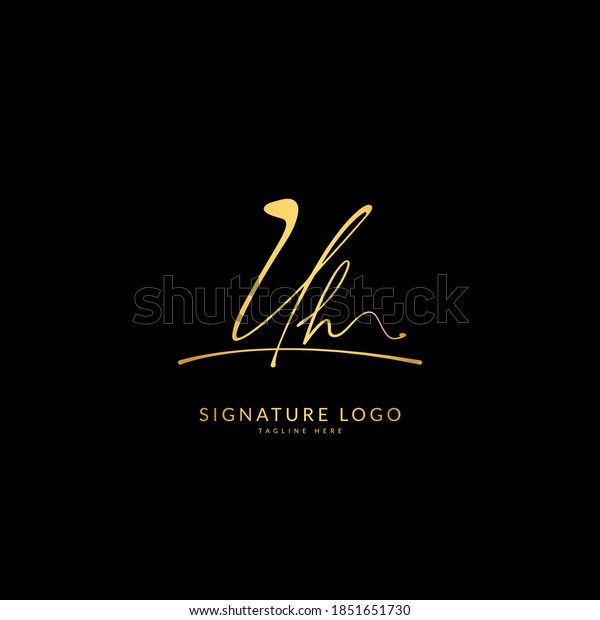Initial Letter Uh Monogram Signature Logo Stock Vector (Royalty Free ...