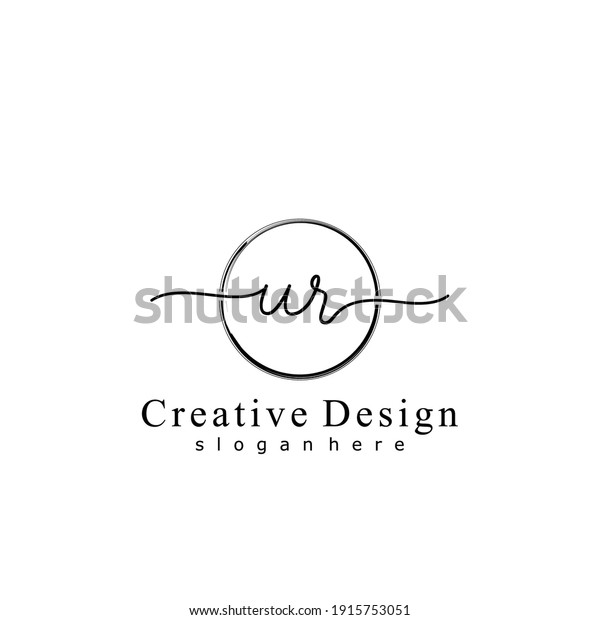 Initial Letter Ur Calligraphy Handwritten Logo Stock Vector (Royalty ...