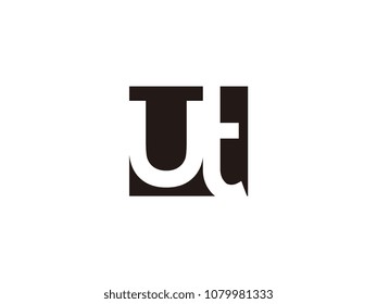 Initial Letter Ut Lowercase Logo Black Stock Vector (Royalty Free ...