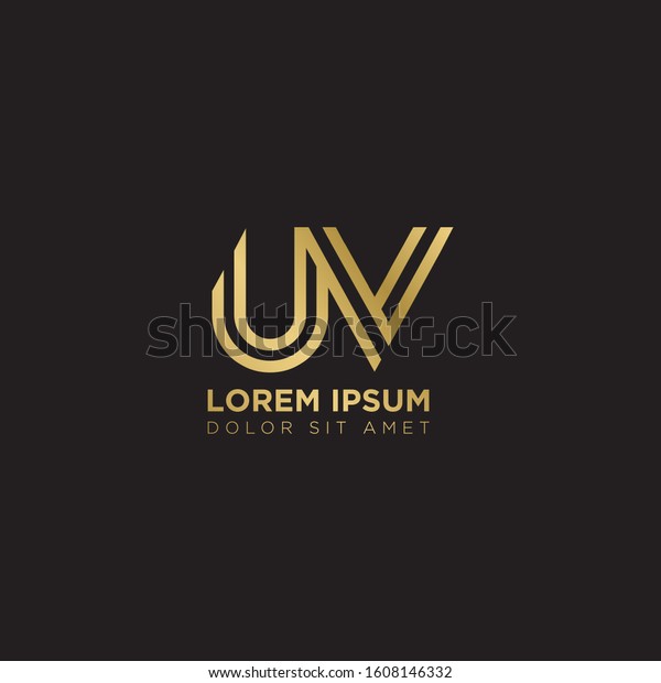 Initial Letter Uv Linked Uppercase Overlap Stock Vector (Royalty Free ...