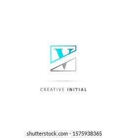 Initial Letter V Logo Square Element Stock Vector (Royalty Free ...