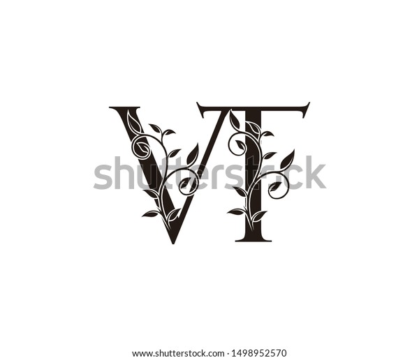 Initial Letter V T Vt Vintage Stock Vector (Royalty Free) 1498952570