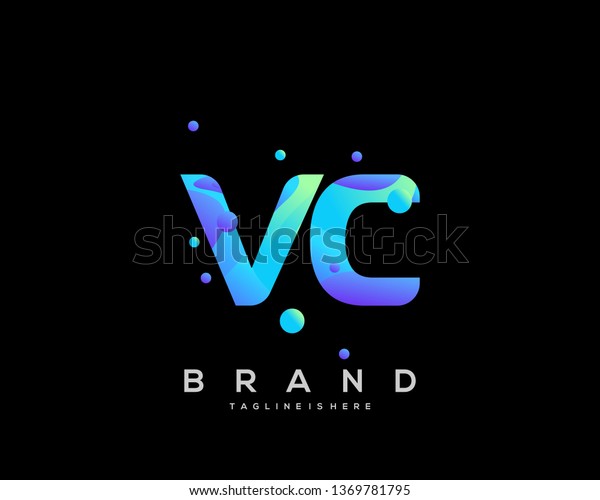 Initial Letter Vc Logo Colorful Background Stock Vector (Royalty Free ...