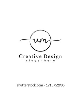 Initial Letter Vm Calligraphy Handwritten Logo Stock Vector (Royalty ...