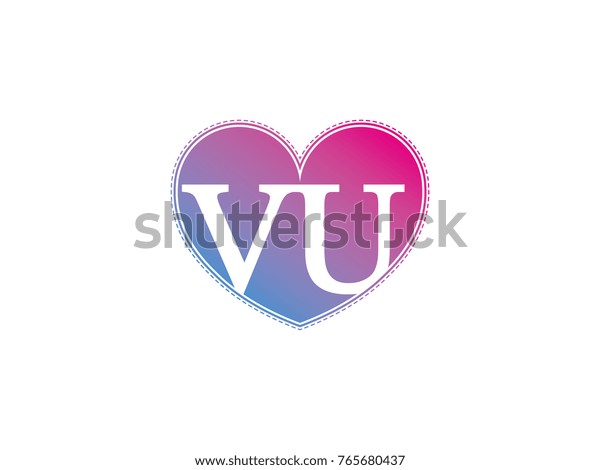 Initial Letter Vu Heart Symbol Logo Stock Vector (Royalty Free ...