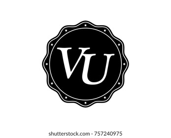 Initial Letter Vu Monogram Logo Black Stock Vector (Royalty Free ...