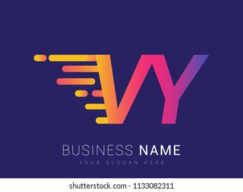 Initial Letter Vy Speed Logo Design Stock Vector (Royalty Free ...