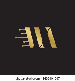 Initial Letter Wa Technology Uppercase Modern Stock Vector (Royalty ...