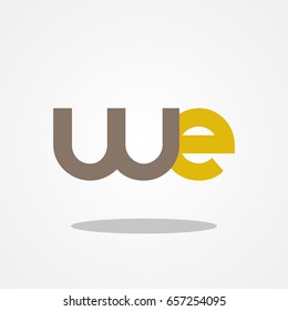 Initial Letter We Lowercase Logo Design: vector de stock (libre de ...