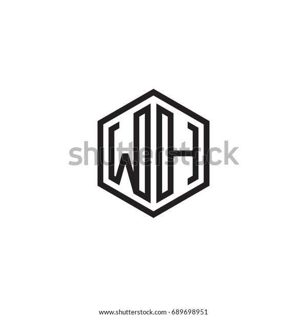 Initial Letter Wh Minimalist Line Art Stock Vector (Royalty Free) 689698951