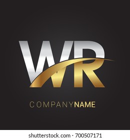 Vektor Stok Initial Letter Wr Logotype Company Name (Tanpa Royalti ...