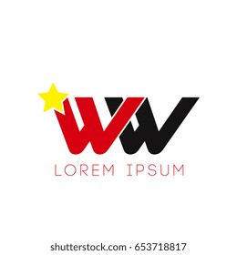 Initial Letter Ww Yellow Star Logo Stock Vector (Royalty Free ...