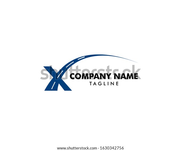 Initial Letter X Road Way Logo Stock Vector (Royalty Free) 1630342756