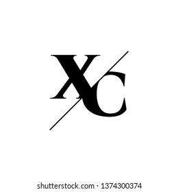Initial Letter Xc Monogram Sliced Logo Stock Vector (Royalty Free ...