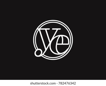 Initial Letter Ye Lowercase Outline Inside Stock Vector (Royalty Free ...