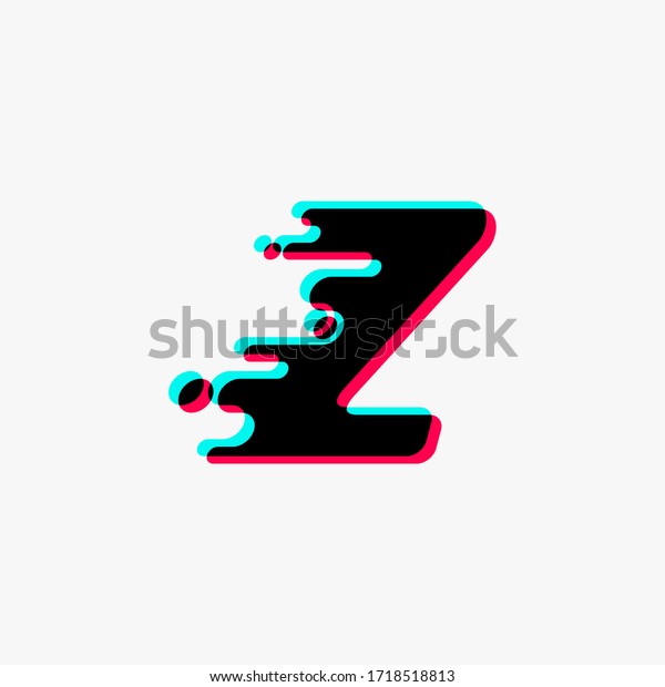 Initial Letter Z Glitch Liquid Effect Stock Vector (Royalty Free ...
