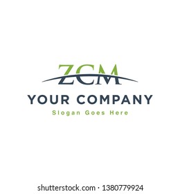 Initial Letter Zcm Overlapping Movement Swoosh Stock Vector (Royalty ...
