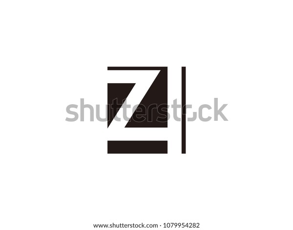 Initial Letter Zl Lowercase Logo Black Stock Vector (Royalty Free ...