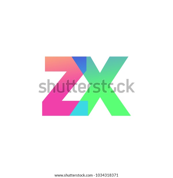 Initial Letter Zx Lowercase Logo Green Stock Vector (Royalty Free) 1034318371